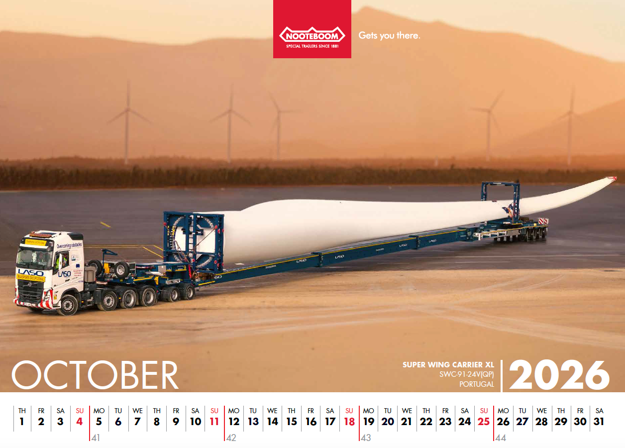 Special Transport Calendar 2026 – Nooteboom Shop